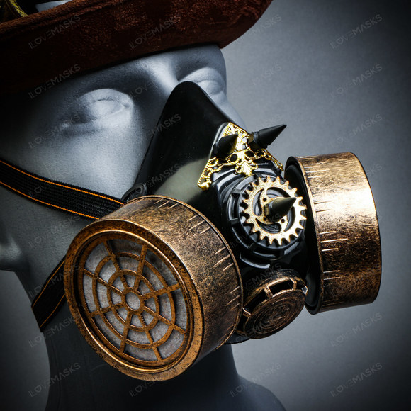 ILOVEMASKS | Accessories | Brown Steampunk Victorian Feather Goggle Top ...